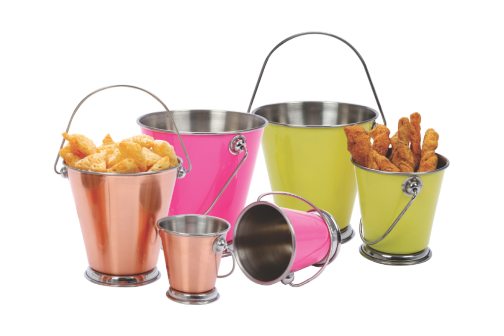 PRESENTATION BUCKET PLAIN, HAMMERED & POWDER COATED (WITH & W/O BASE ...