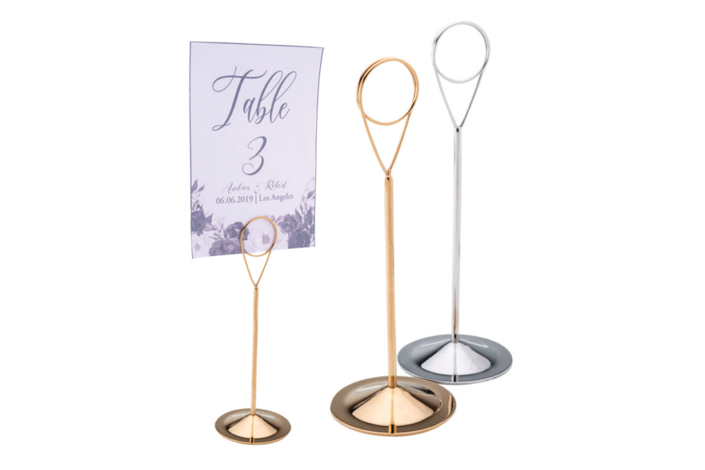 Menu Card Holder with Ring (Flat Base) Stainless Steel – King Metal Works